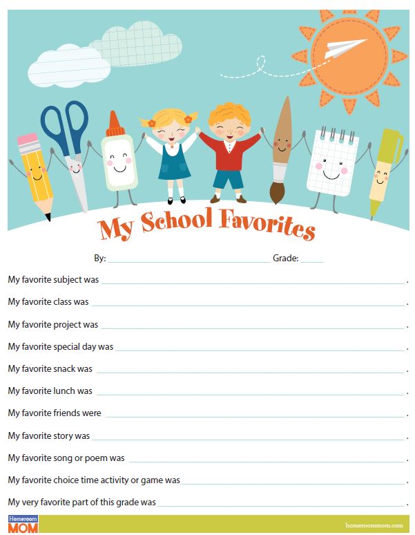 My School Favorites Printable - PTO Today